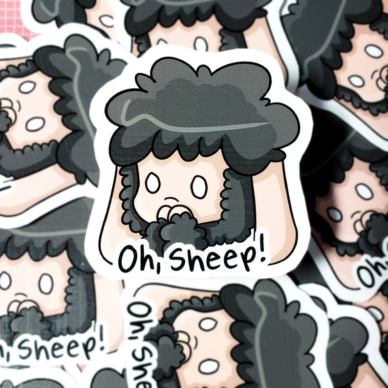Oh, Sheep Pun Die Cut Vinyl Stickers Kawaii Stickers for Planner Cute ...
