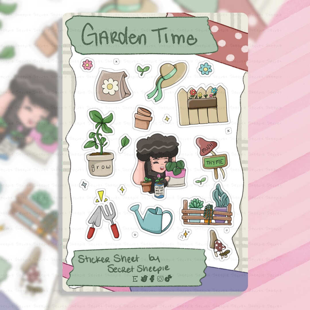 Garden Time Floral Foliage Planner Sticker Sheet - Journal Stickers ...