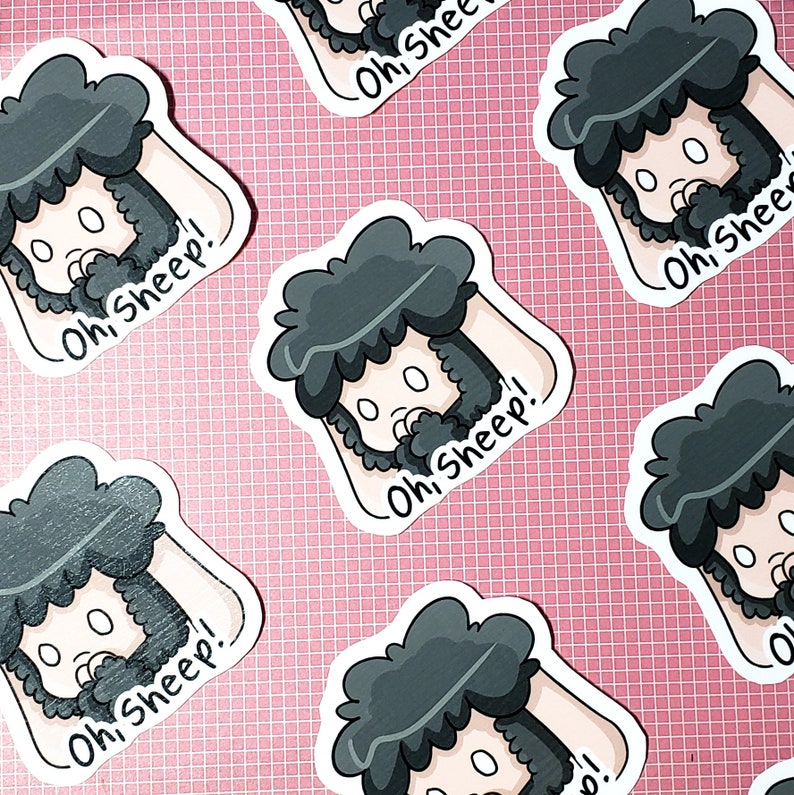 Oh, Sheep Pun Die Cut Vinyl Stickers Kawaii Stickers for Planner Cute ...