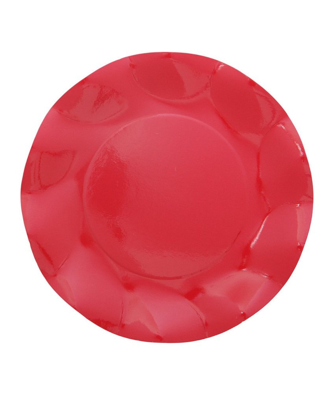 Red Scallop Wavy Paper Plates | Birthday Party Plates, Party Plates, 9. ...