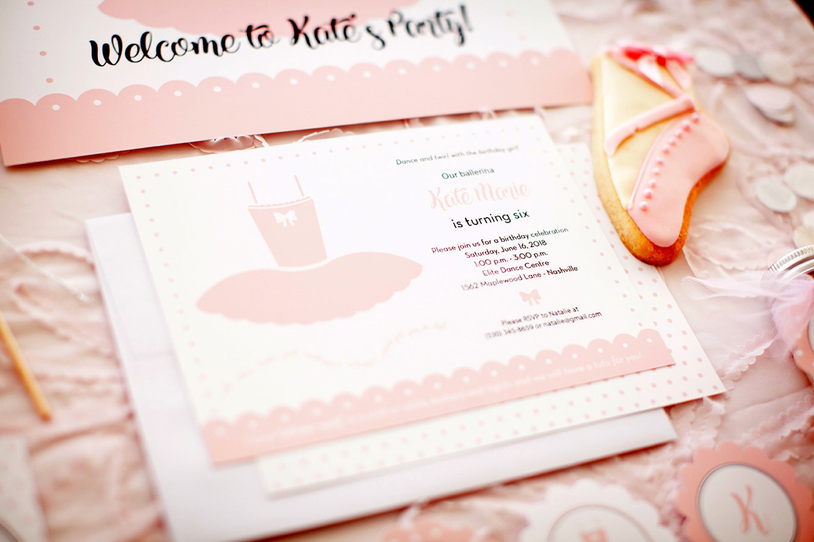 Ballet Ballerina Tutu Dance Birthday Invitation, Blush Pink - Etsy