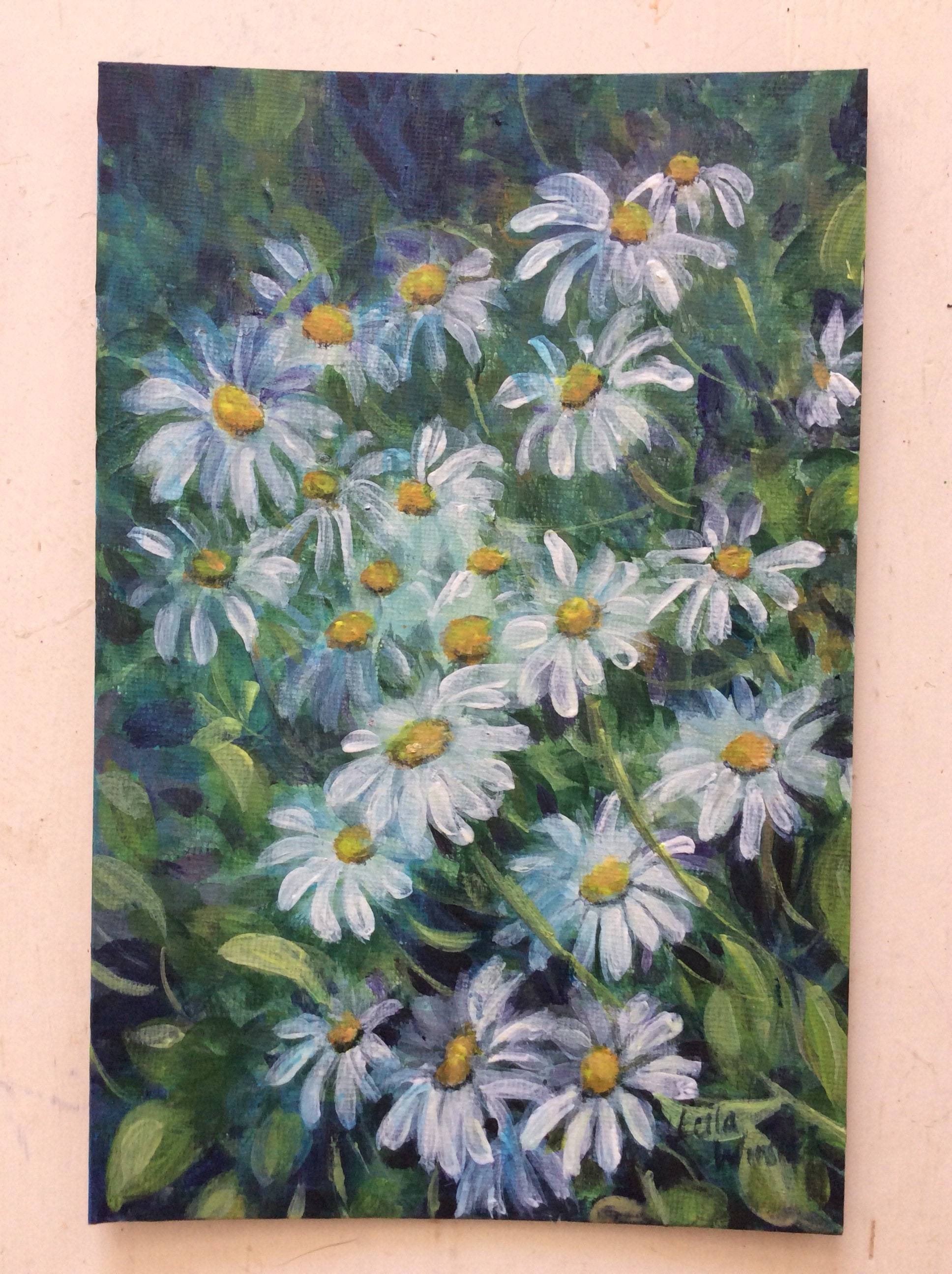 Daisy Acrylic Painting