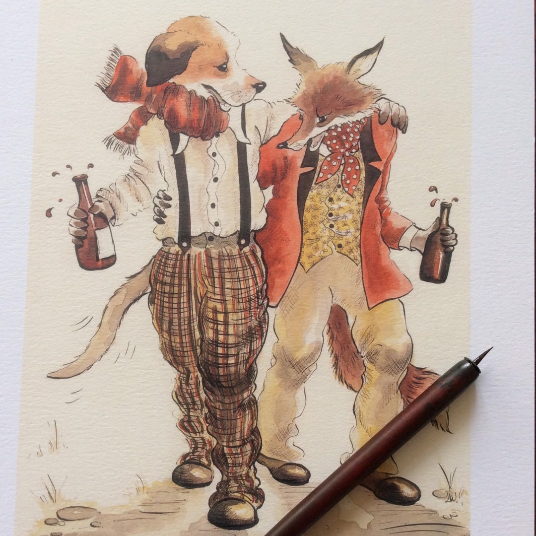 Fox Print, Painting, English Art, Foxes, Pictures, Illustrations ...