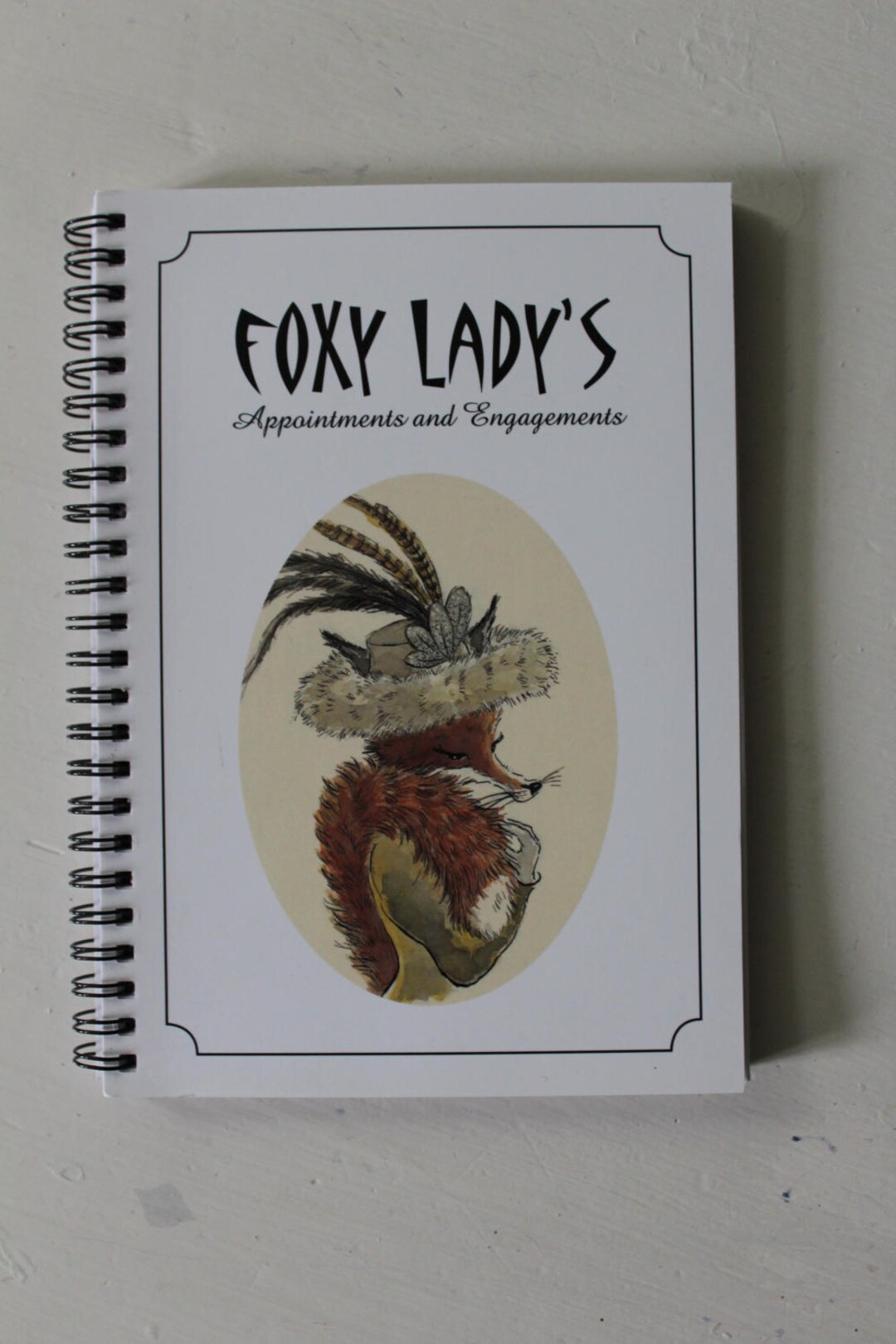 Foxy Lady Appointments Notebook – Week to View Diary, Fox Illustration ...