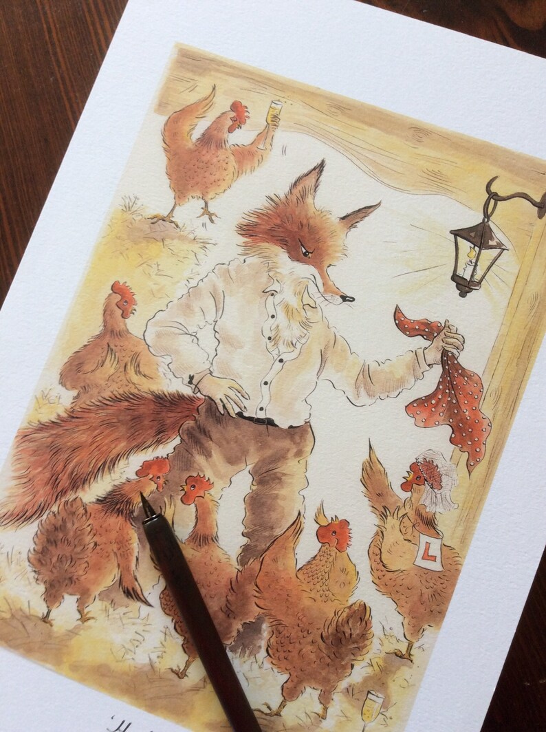 Fox Print - Hen Party, Country Home Decor, Fox Gifts, Red Foxes ...