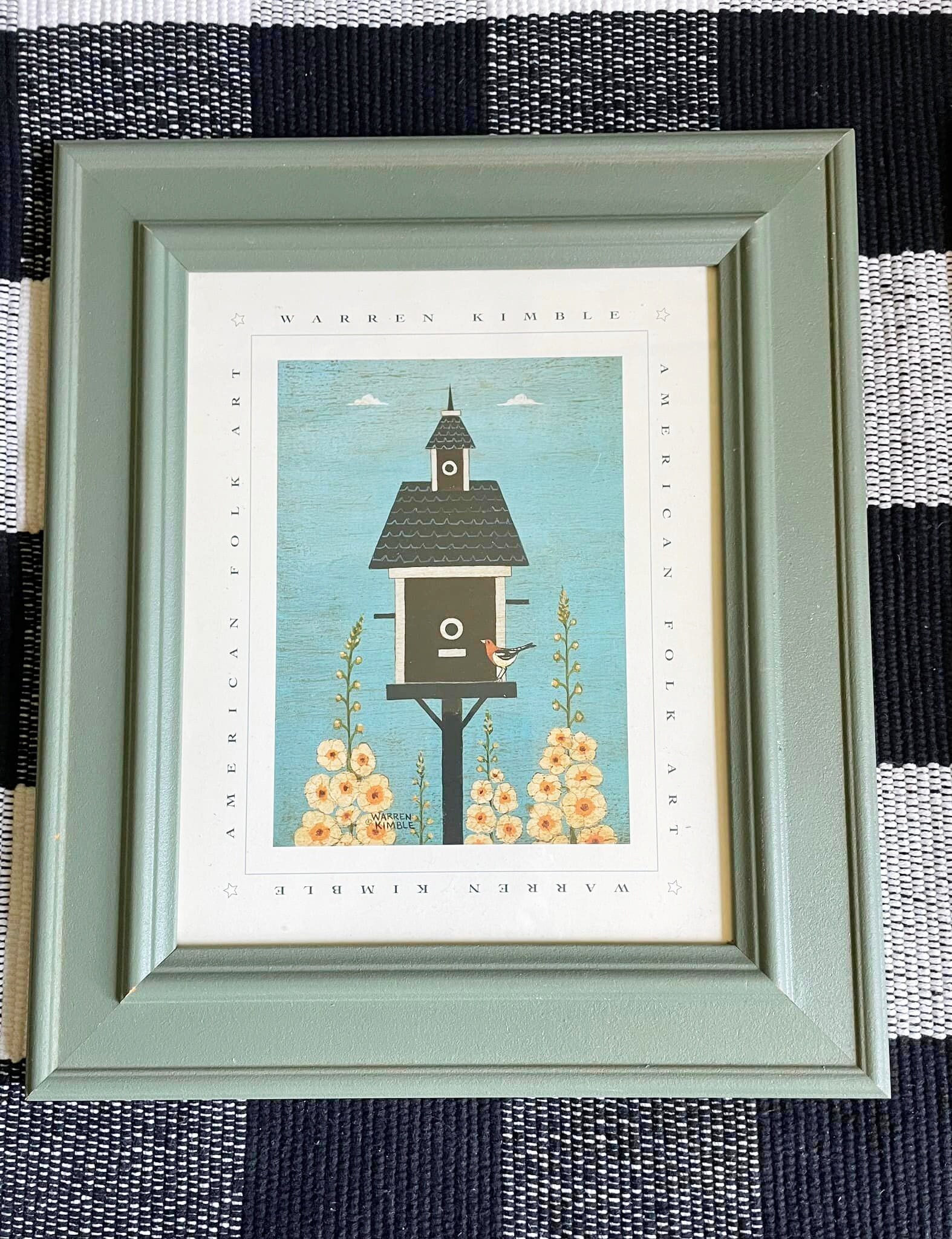 Set of Two Framed Warren Kimble Art Prints Birds Bird Houses Flowers ...