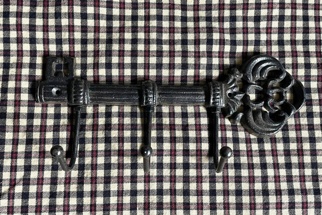Brown Cast Metal Wall Keyholder Vintage Key Shape * Key Rack * Skeleton ...
