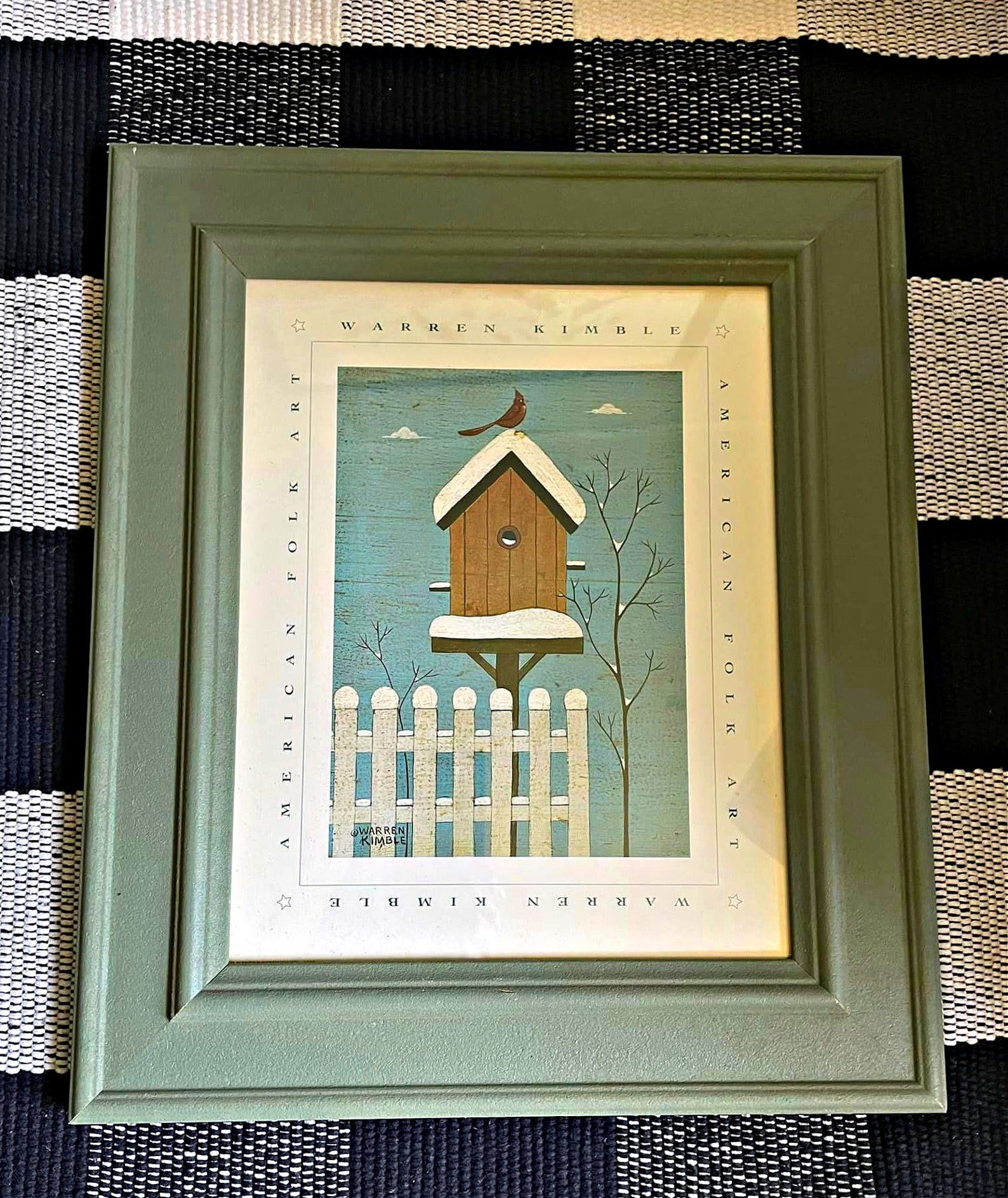 Set of Two Framed Warren Kimble Art Prints Birds Bird Houses Flowers ...
