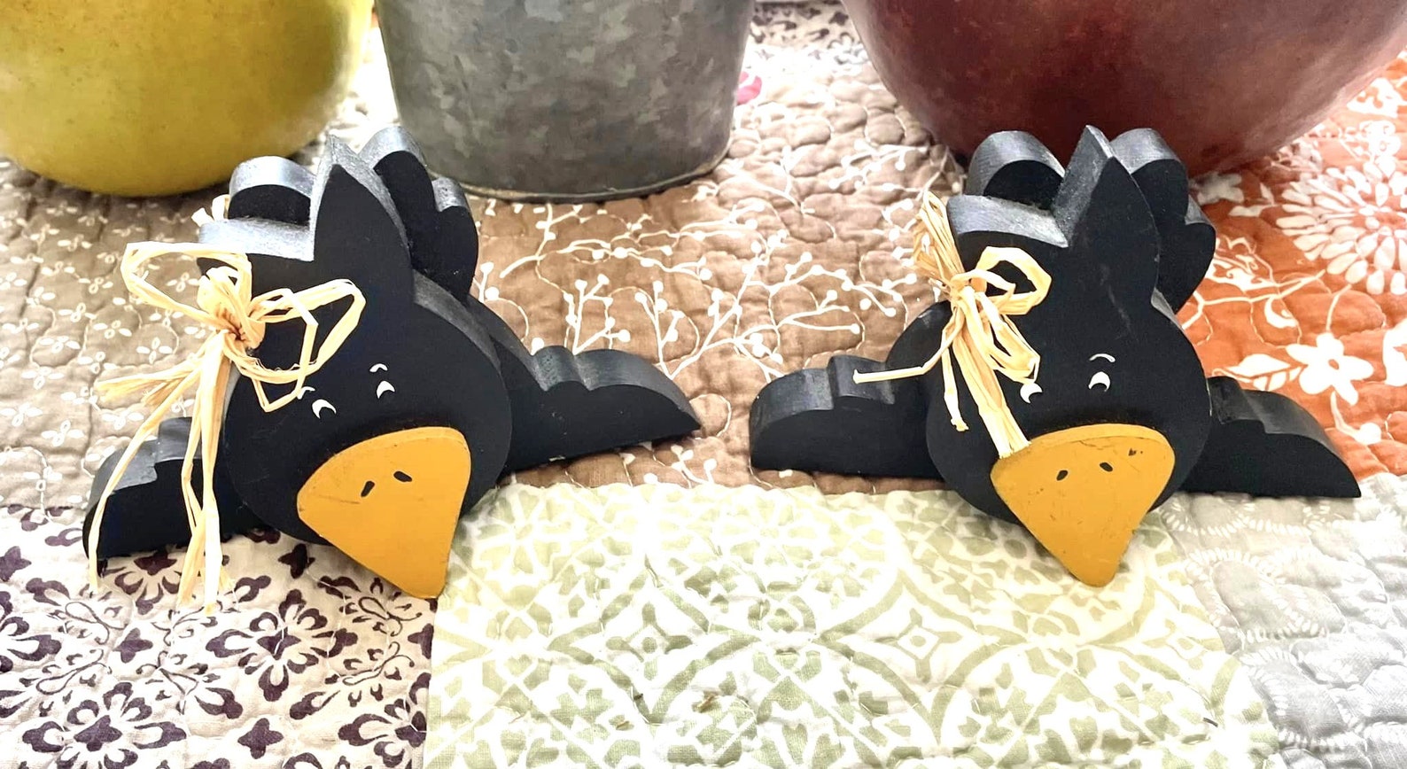 Two Wood Crow Shelf Sitters Primitive Folk Country Decor Farmhouse ...