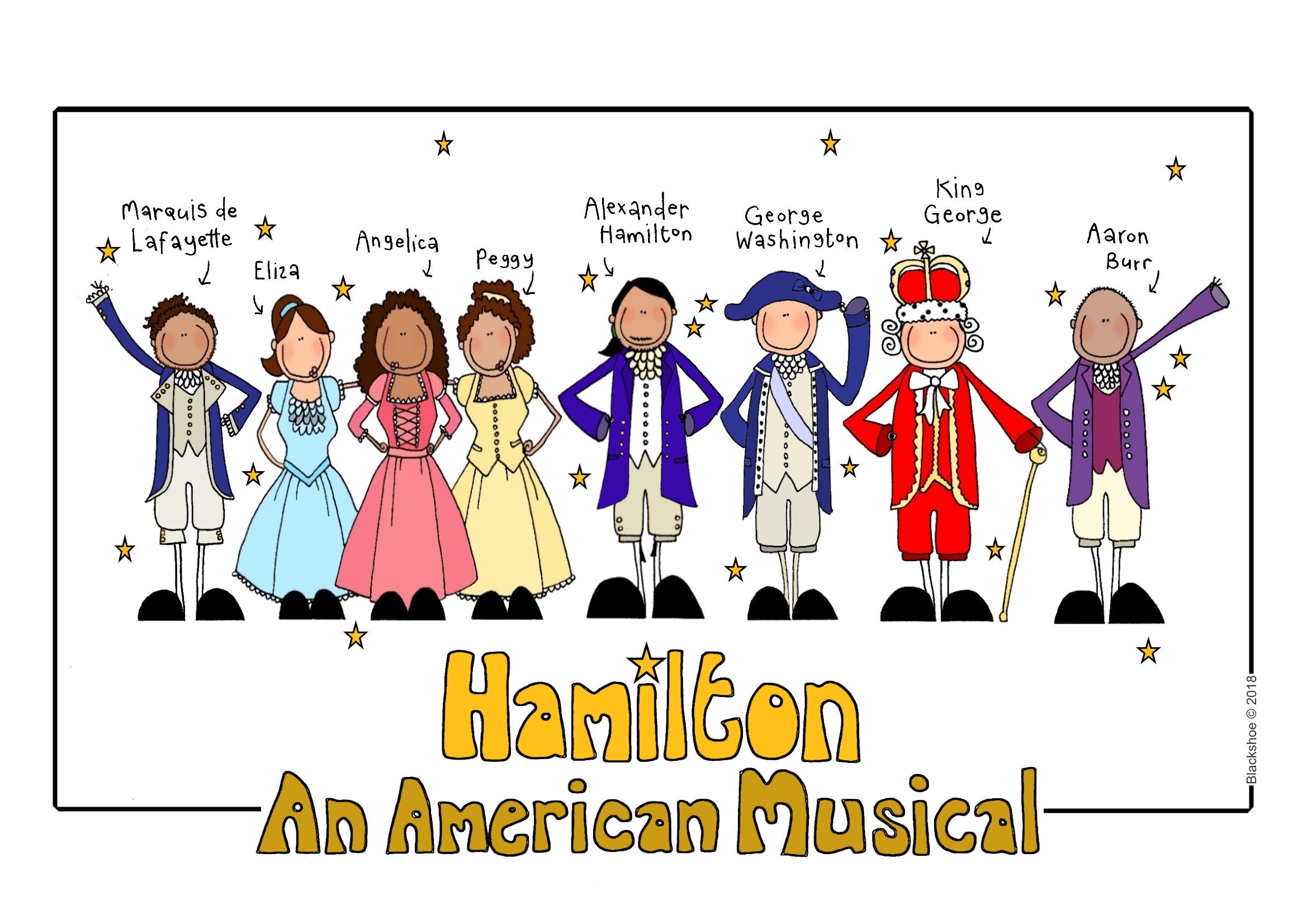 Hamilton Cast Portrait Hamilton Print Alexander Hamilton | Etsy