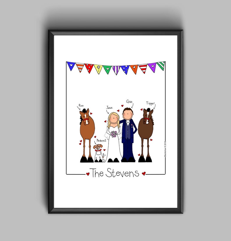 Mr & Mr A4 Personalised Wedding Portrait Framed Wedding | Etsy
