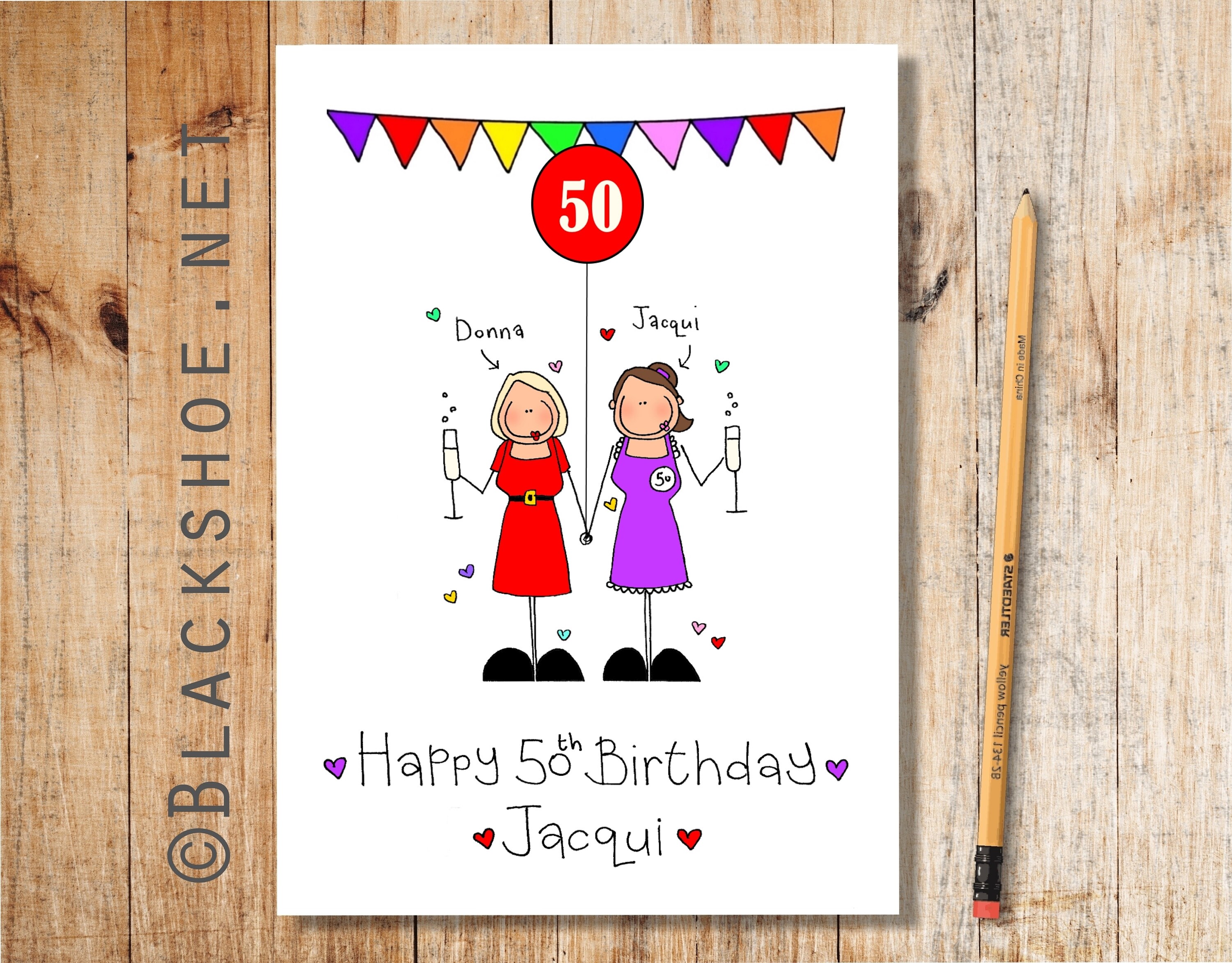 Personalised Friends Birthday Card Custom Birthday Card - Etsy UK