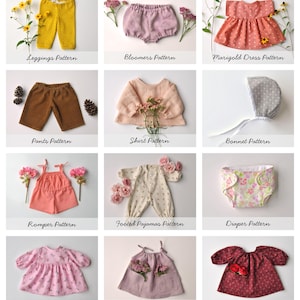 12 Inch Doll Clothes Patterns, Set of 12 PDF Doll Clothing Patterns for ...