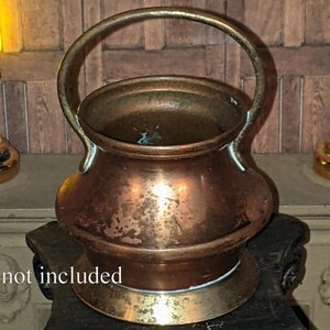 Vintage 2.5" Miniature Brass and Copper Pot Belly Cook Kitchen Kettle ...