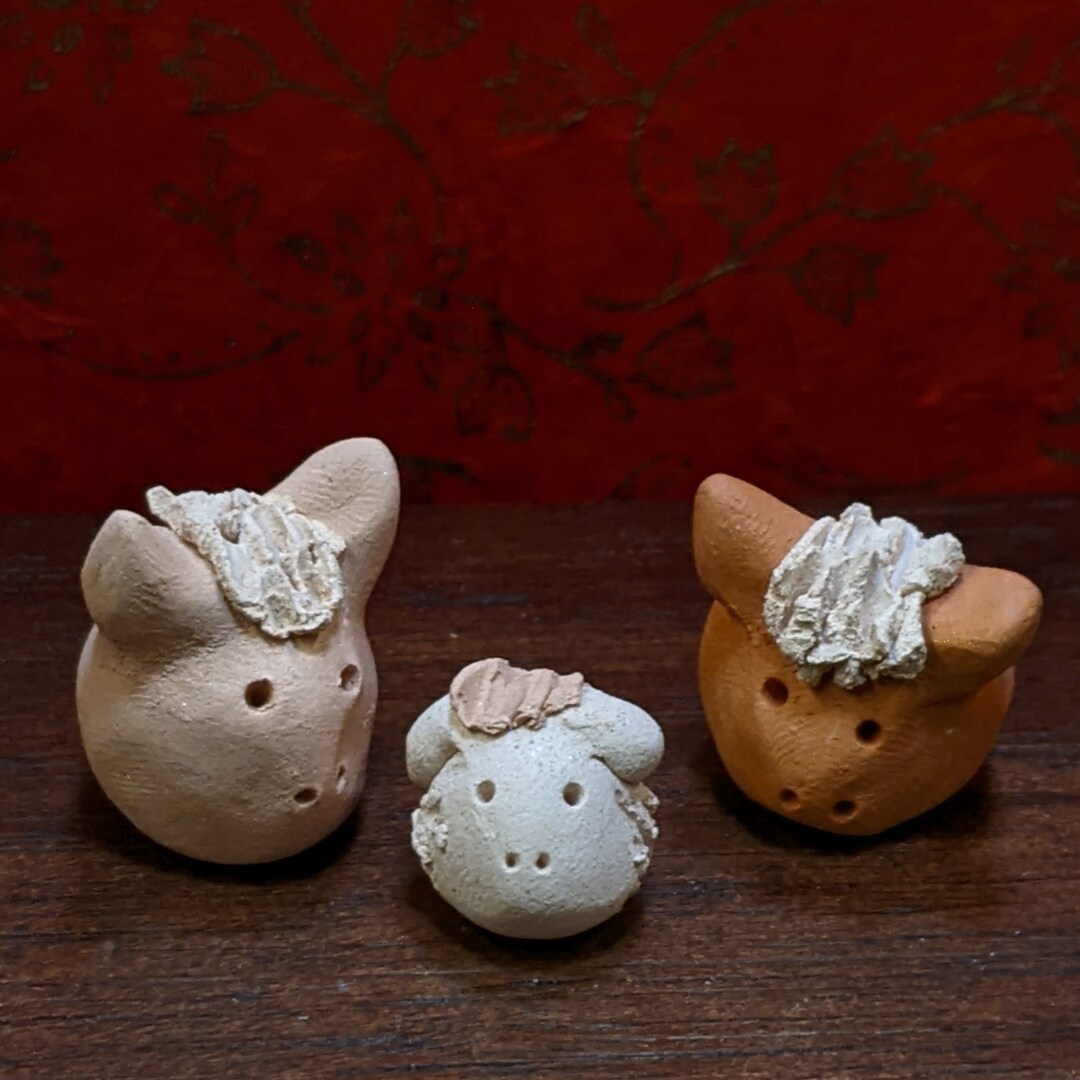 App. 1" Three PC Cute Little Modern Art Miniature Clay Pigs - Etsy