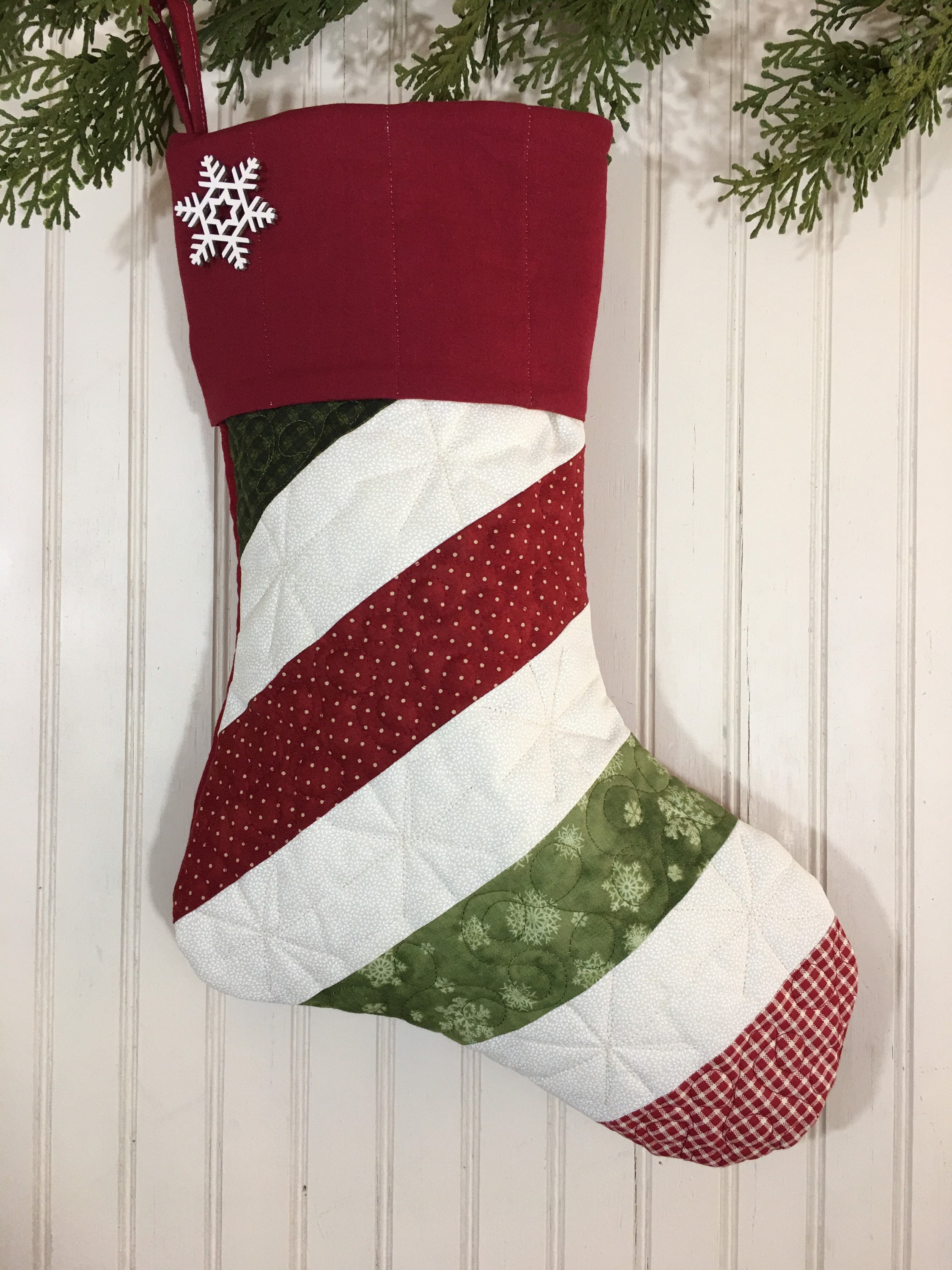 Quilted Christmas Stocking. Personalized Christmas Stocking | Etsy