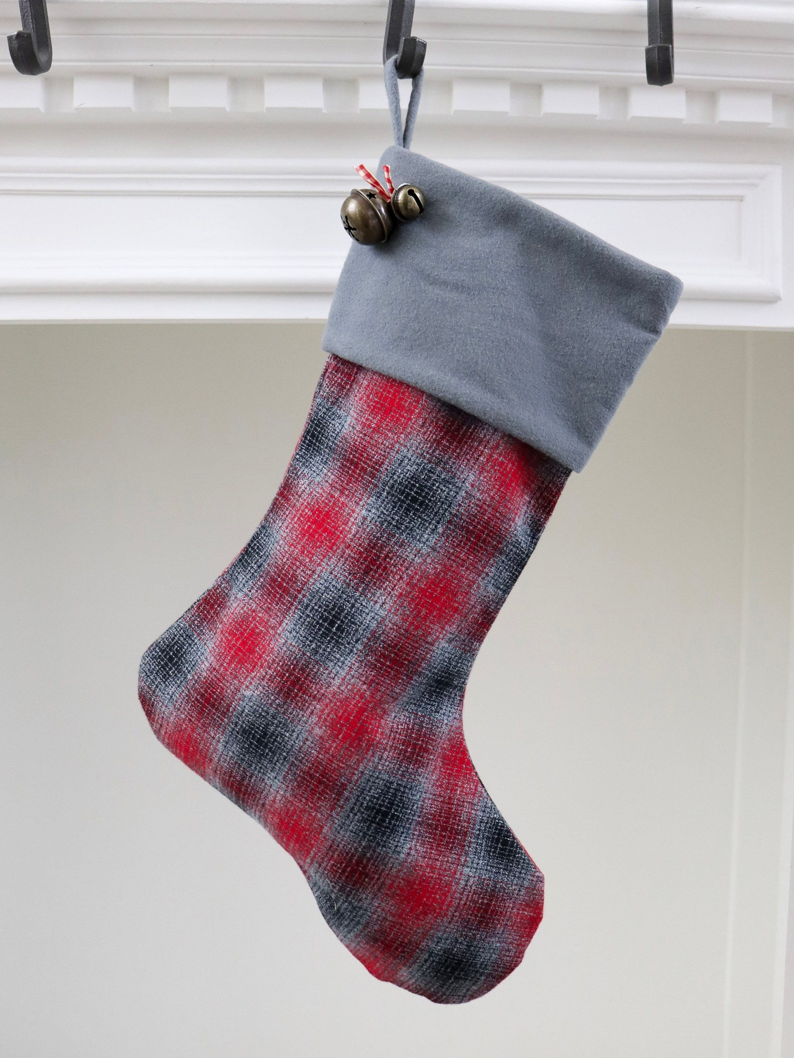 One 1 Flannel Christmas Stocking, Personalized Christmas Stocking ...
