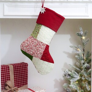 Quilted Christmas Stocking. Personalized Christmas Stocking, Farmhouse ...