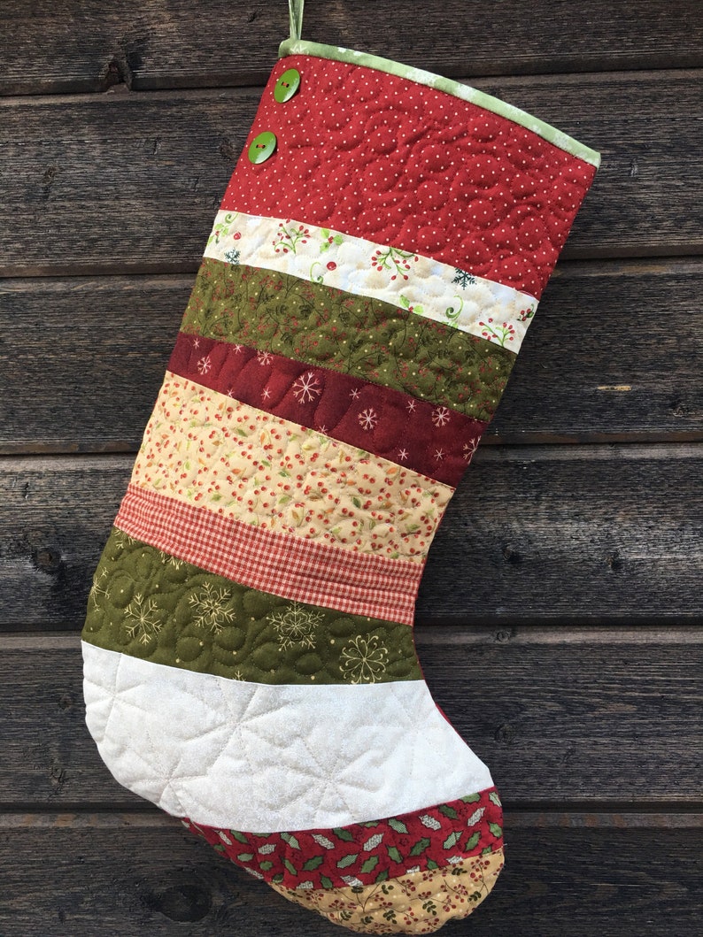 Quilted Christmas Stockings Set of five 5 Christmas | Etsy
