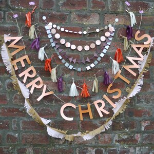 MERRY CHRISTMAS Letter Banner - Classic Christmas Decoration, Metallic ...