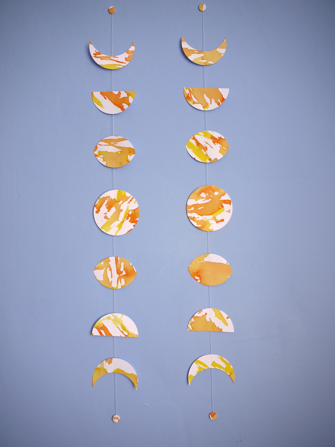 FLOWER Moon Phases Wall Hanging Hand-painted Ink Art Lunar - Etsy