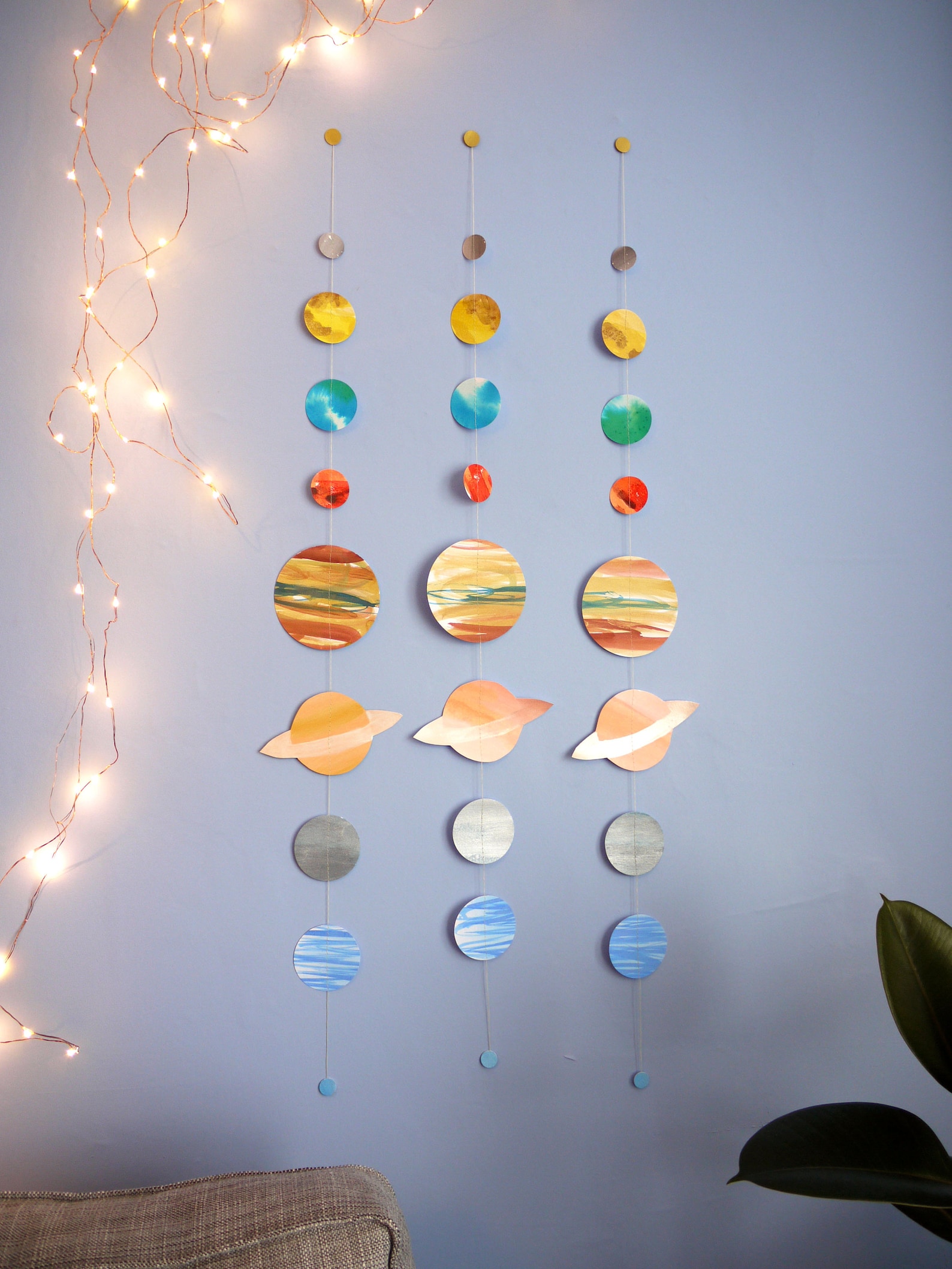 SOLAR SYSTEM Wall Hanging Hand-painted Original Celestial | Etsy