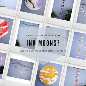 Moon Phases Wall Hanging - Hand-painted Black and Silver Interactive ...