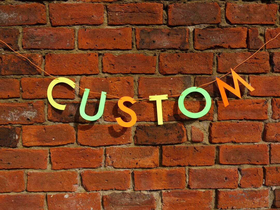 CUSTOM Letter Banner - Personalised Letter Banner. Custom Word, Phrase ...