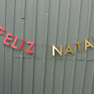 FELIZ NATAL Letter Banner Merry Christmas Paper Garland, Christmas ...