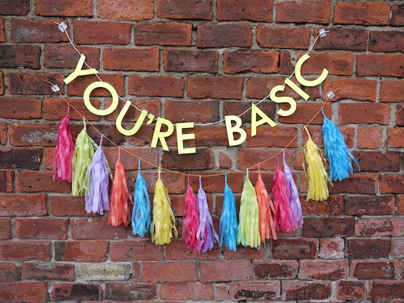 YOU'RE BASIC Letter Banner Only Funny Banner Funny - Etsy UK