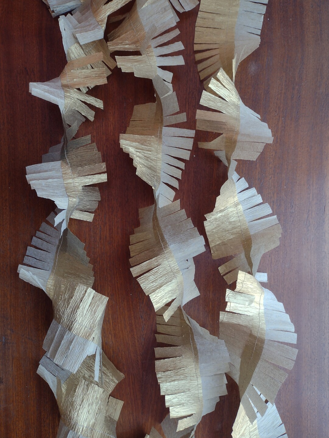 Gold STREAMERS! Eco Alternative Paper Tinsel - Hand Fringed Two-tone ...