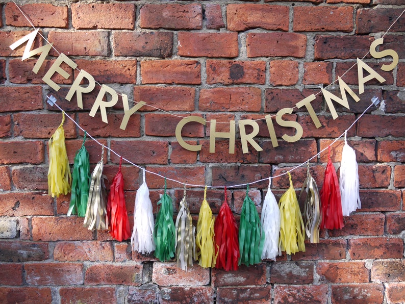 MERRY CHRISTMAS letter banner classic Christmas decoration | Etsy