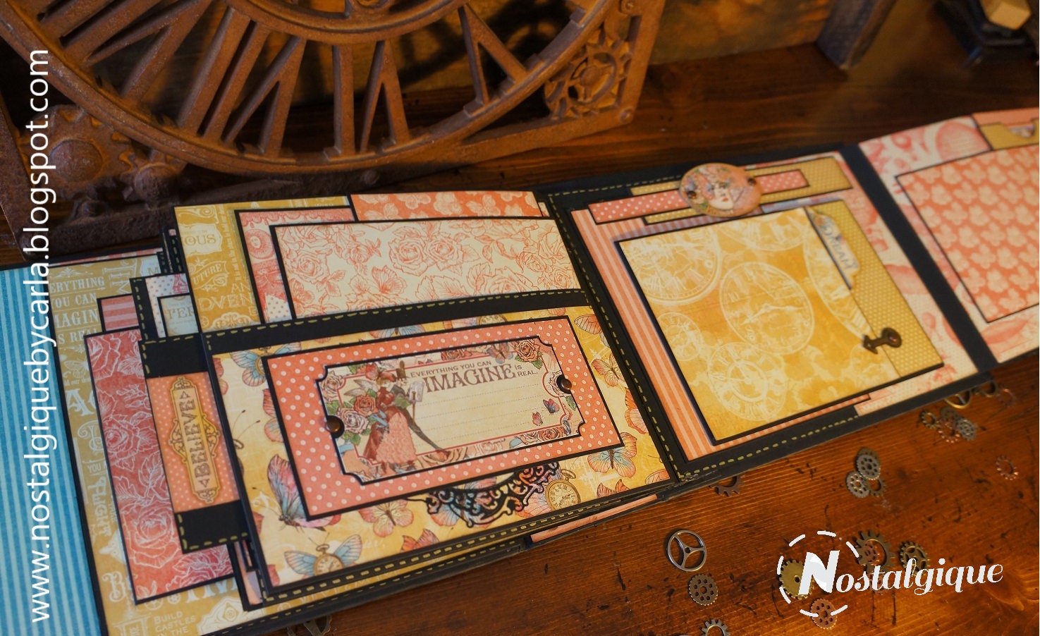 Imagine Graphic 45 Mini Album Tutorial, 9 3/4" X 7 1/2". Mini Album PDF ...