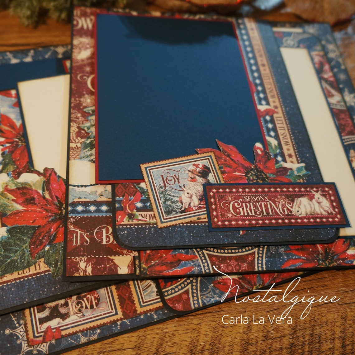 Tutorial - 2 Interactive 8" X 8" Layouts - Let It Snow - Graphic 45 - Etsy