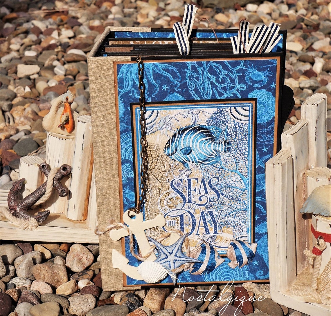 Ocean Blue Graphic 45 Mini Album Tutorial Summer Mini | Etsy