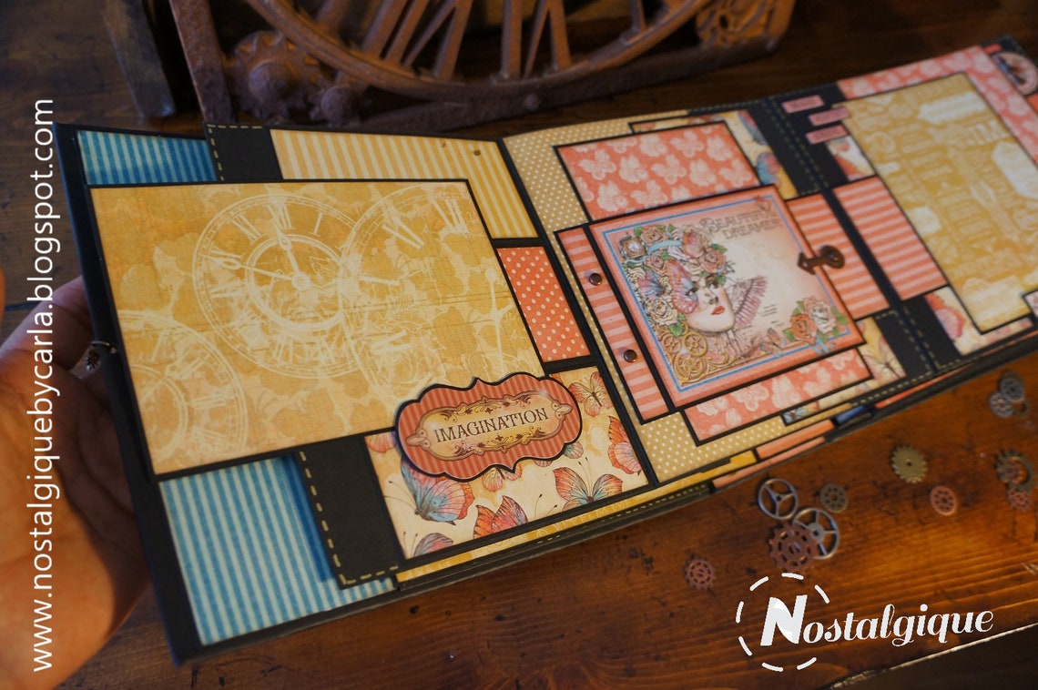 Imagine Graphic 45 Mini Album Tutorial, 9 3/4" X 7 1/2". Mini Album PDF ...