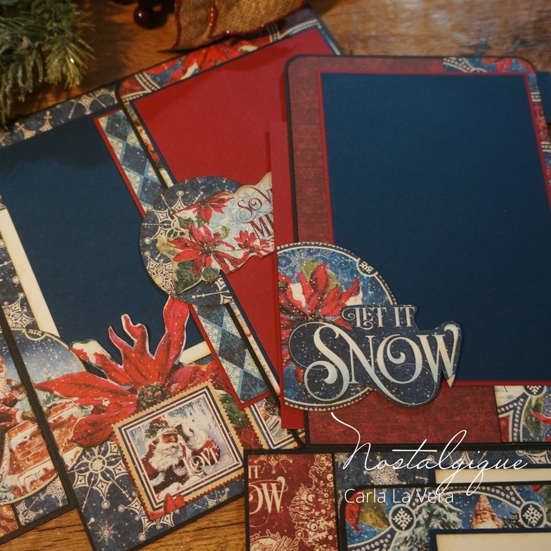Tutorial - 2 Interactive 8" X 8" Layouts - Let It Snow - Graphic 45 - Etsy