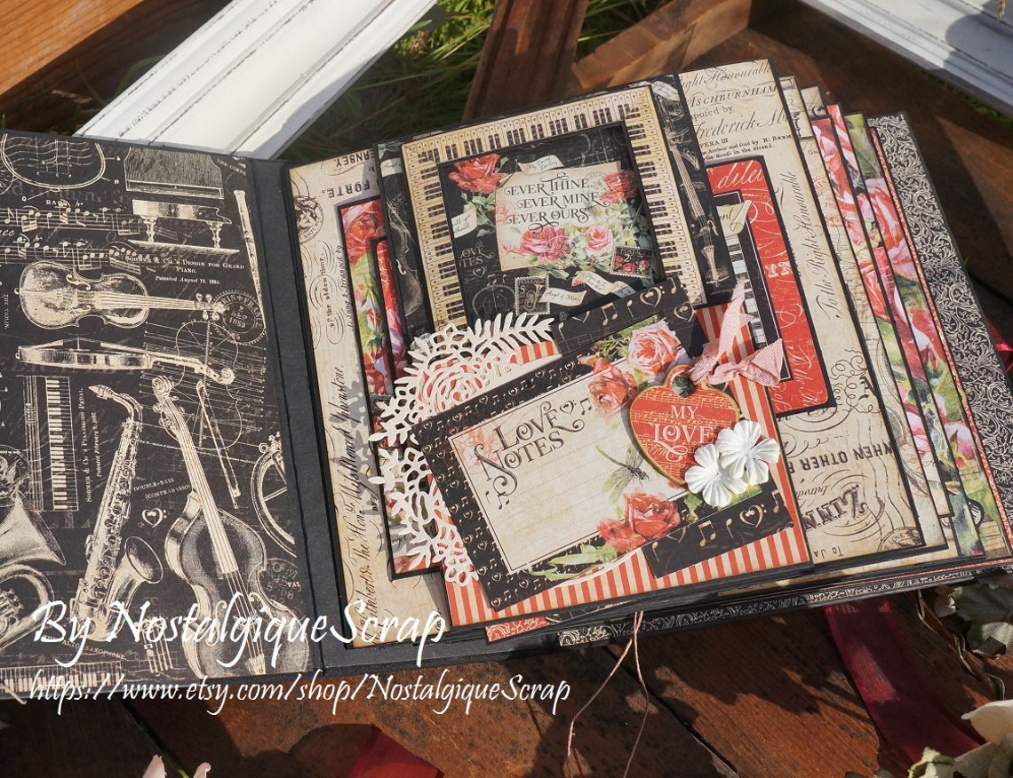 Love Notes Graphic 45 Mini Album Tutorial Wedding Mini Album - Etsy