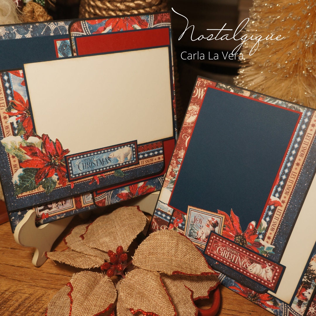 Tutorial - 2 Interactive 8" X 8" Layouts - Let It Snow - Graphic 45 - Etsy