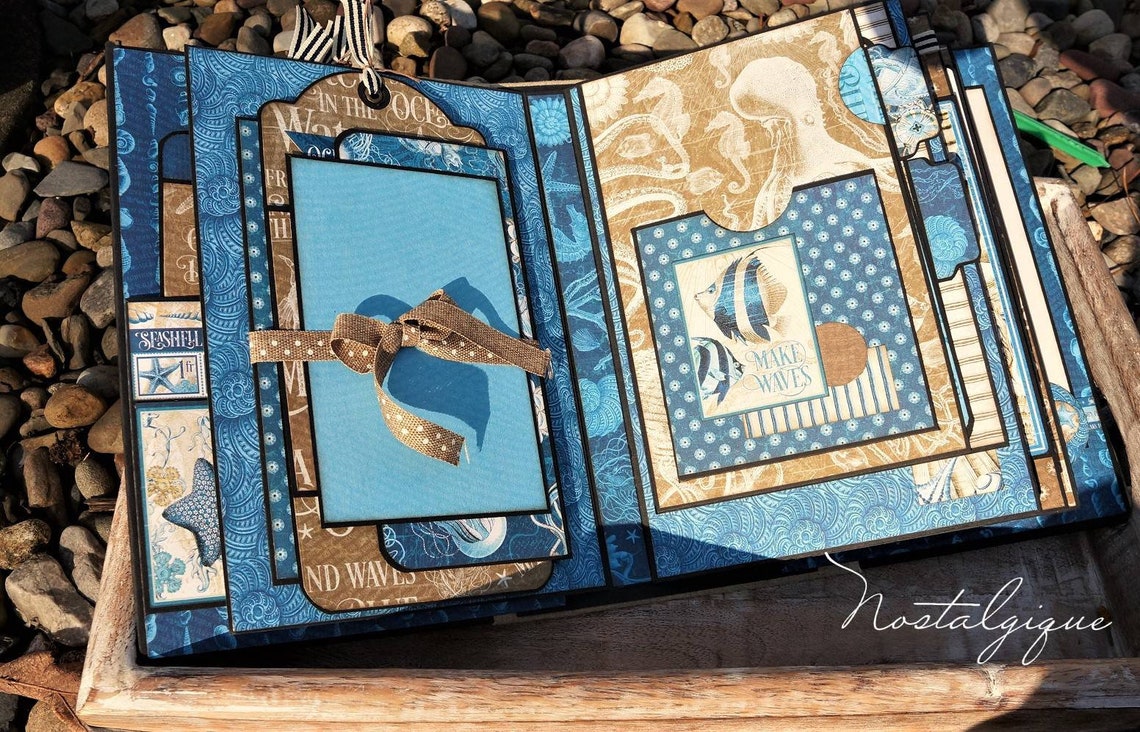 Ocean Blue Graphic 45 Mini Album Tutorial Summer Mini | Etsy