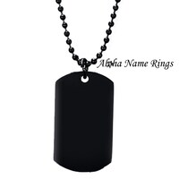 Matte Black Mens Dog Tag Necklaces by JV Jewelry - Etsy