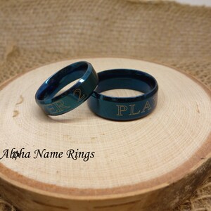 PLAYER 1 PLAYER 2 Set of 2 Video Games Jewelry laser Engraved Blue ...