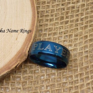 PLAYER 1 PLAYER 2 Set of 2 Video Games Jewelry laser Engraved Blue ...