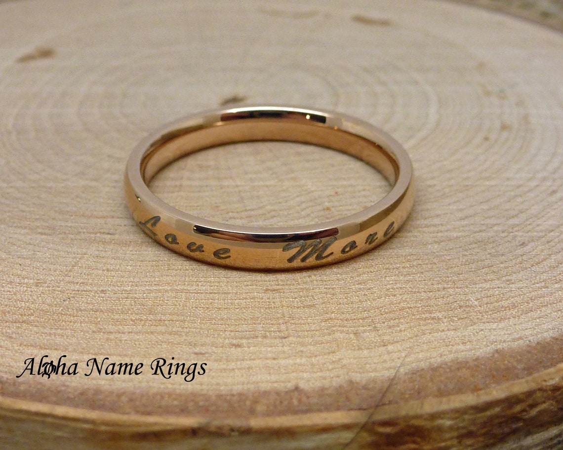 Rose Gold Stainless Steel Domed Ring Comfort Fit Wedding Band 3mm ...