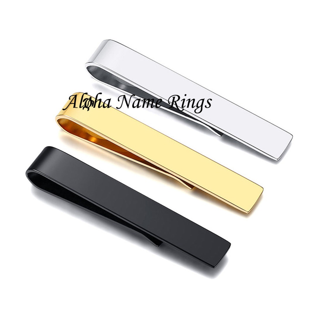 Stainless Steel Tie Bar Custom Laser Engraving Optional on Front ...
