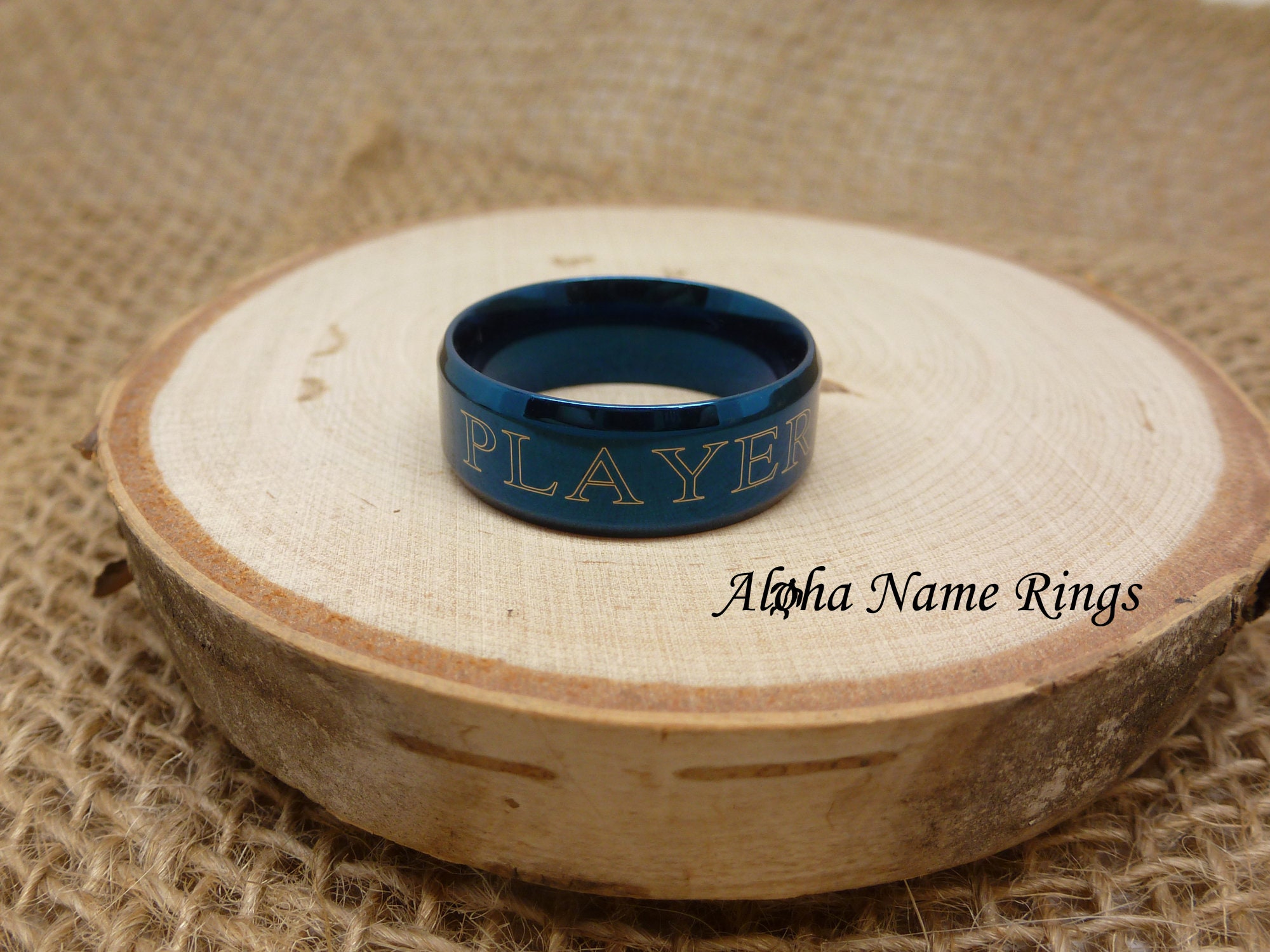 PLAYER 1 PLAYER 2 Set of 2 Video Games Jewelry laser Engraved Blue ...