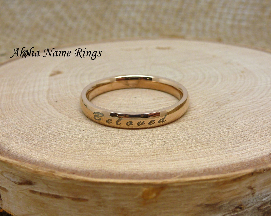 Rose Gold Stainless Steel Domed Ring Comfort Fit Wedding Band 3mm ...