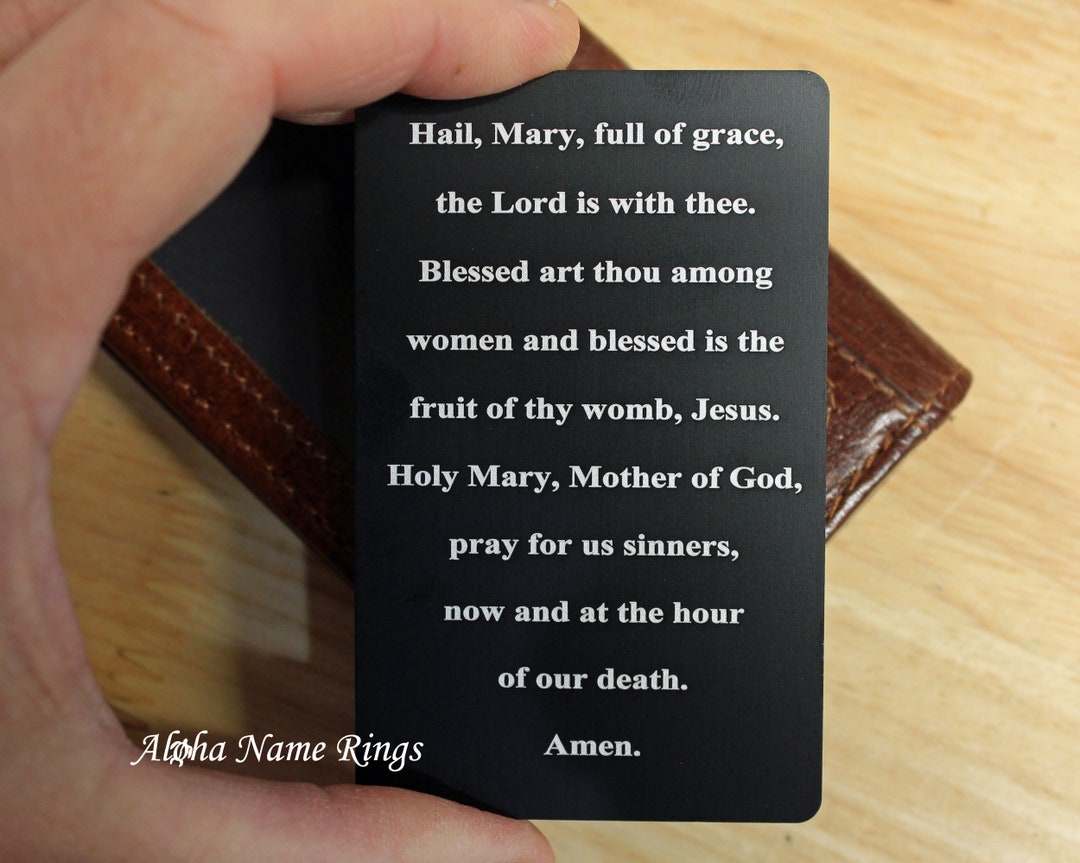 Engraved "hail Mary" Religious Wallet Card for That Special Someone in ...