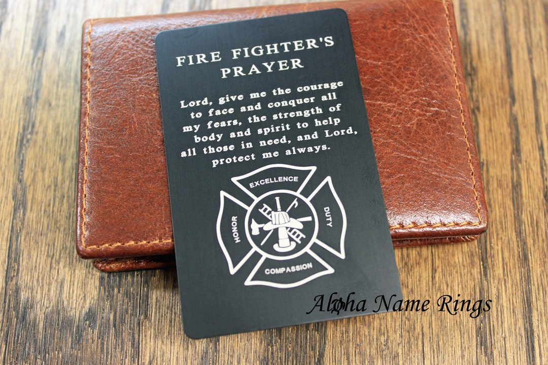 Fire Fighter's Prayer Wallet Card Engraved for That Someone Special in ...