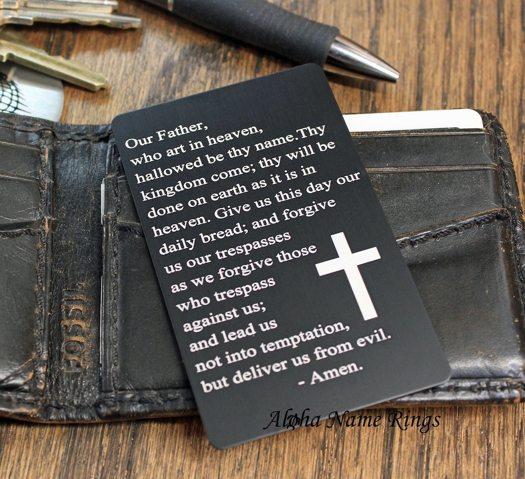 Our Father...engraved Lord's Prayer Religious Wallet Card for You or to ...